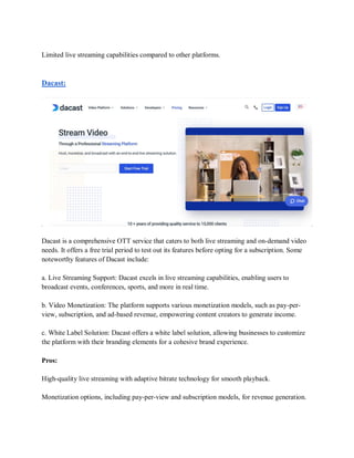 5 Best OTT Services With Free Trials | PDF