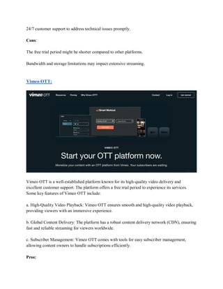 5 Best OTT Services With Free Trials | PDF