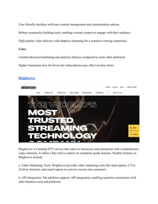 5 Best OTT Services With Free Trials | PDF