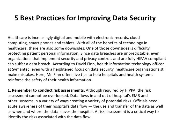 5 Best Practices For Improving Data Security