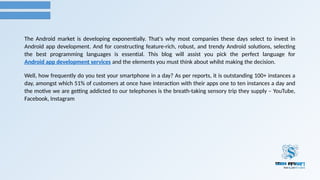 5 Best programming languages for android app development in 2025 ...