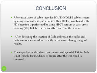 Insulation testing of power cable | PDF