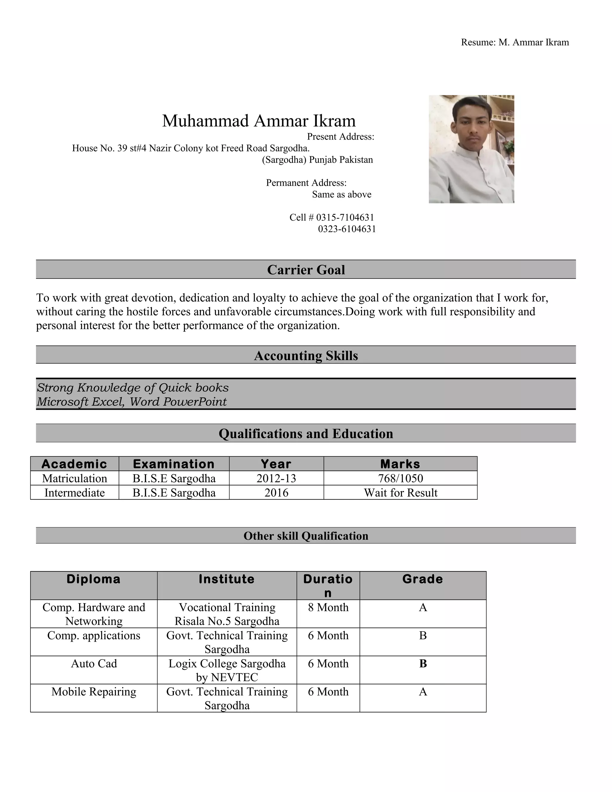 Ammar Cv | PDF
