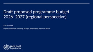 Draft proposed programme budget 2026–2027 | PPTX