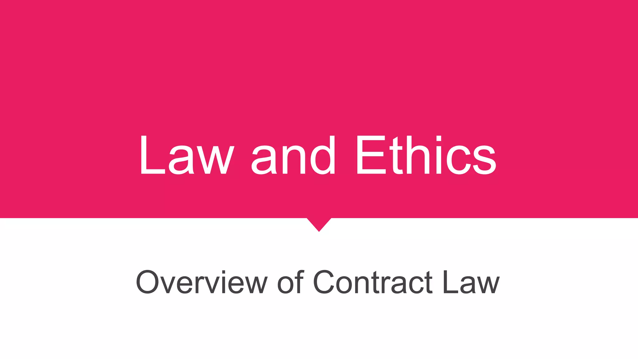 Overview of Contract Law | PPTX