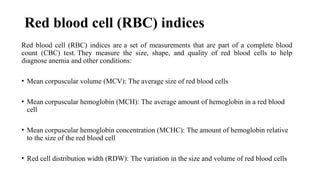 DPT - Physiology - II (Blood Physiology) Blood indices | PPT