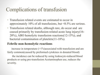 5 blood trasfusioin and its hazards | PPTX