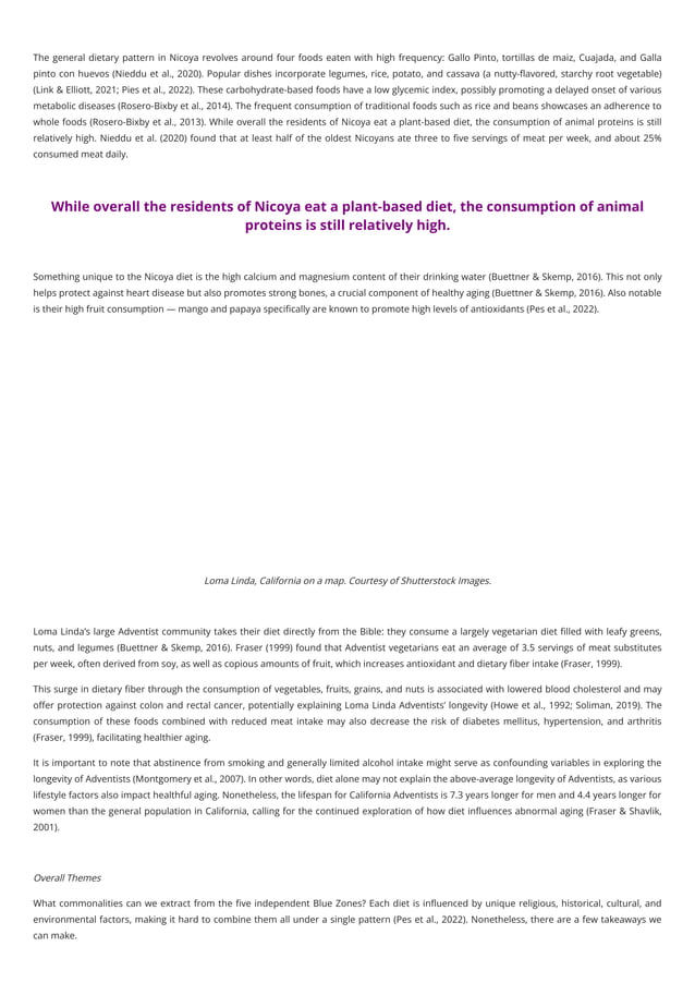 Blue Zones and Their Role in the Diet-Mental Health Relationship | PDF