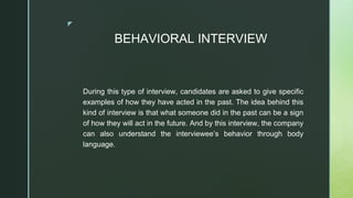 TYPES OF INTERVIEWS | PPTX