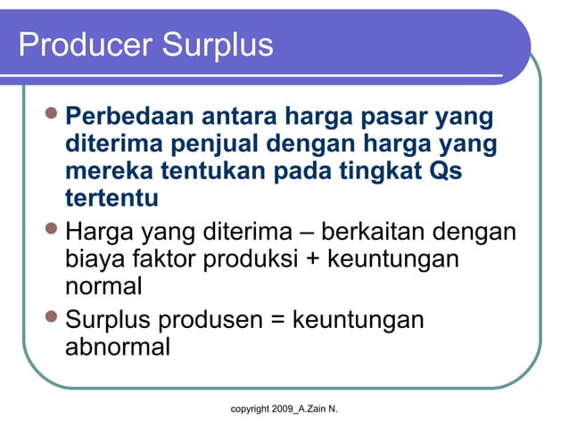 surplus produsen dan konsumen | PPT