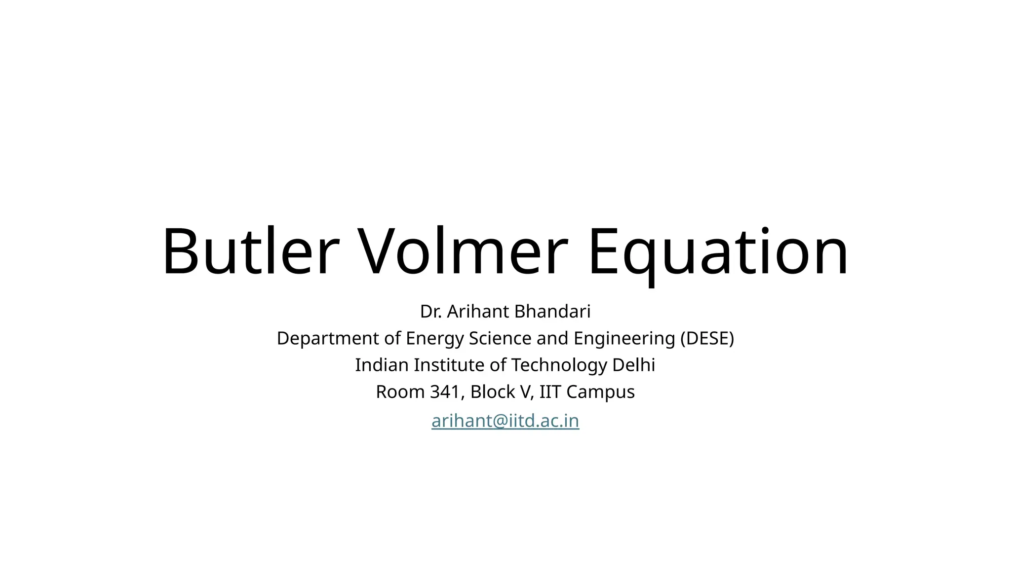 5 Butler Volmer equation derivation notes | PPTX