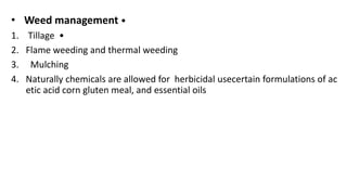 Detection of Genetically modified plants and Organic Seed production ...
