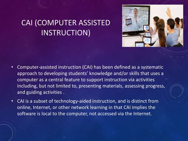 COMPUTERS IN EDUCATION - UNIT 5 - TOOLS AND PACKAGES USED FOR CAI - B ...