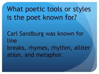 5C Carl Sandburg | PPTX | Poetry | Books and Literature