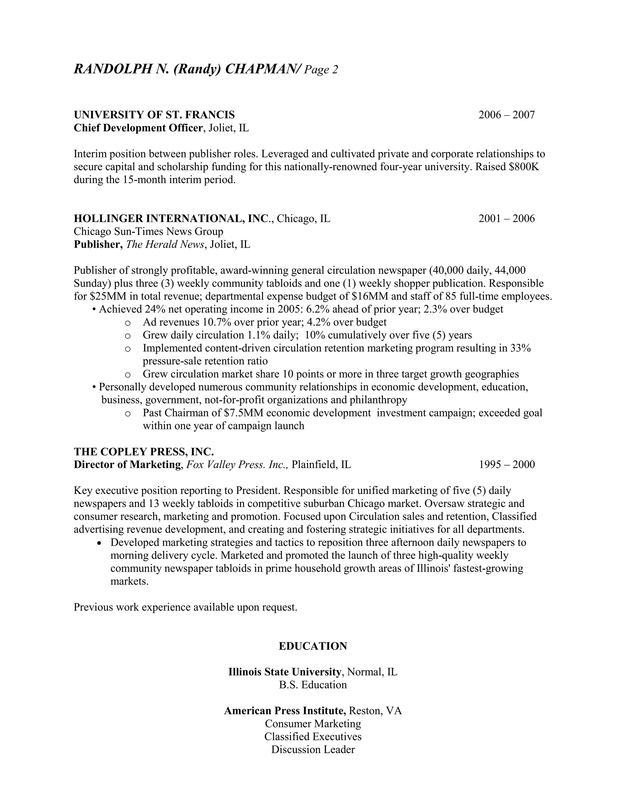 Randy Chapman Resume Jan 2017 | PDF