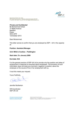 Select Service Partner UK Limited | PDF