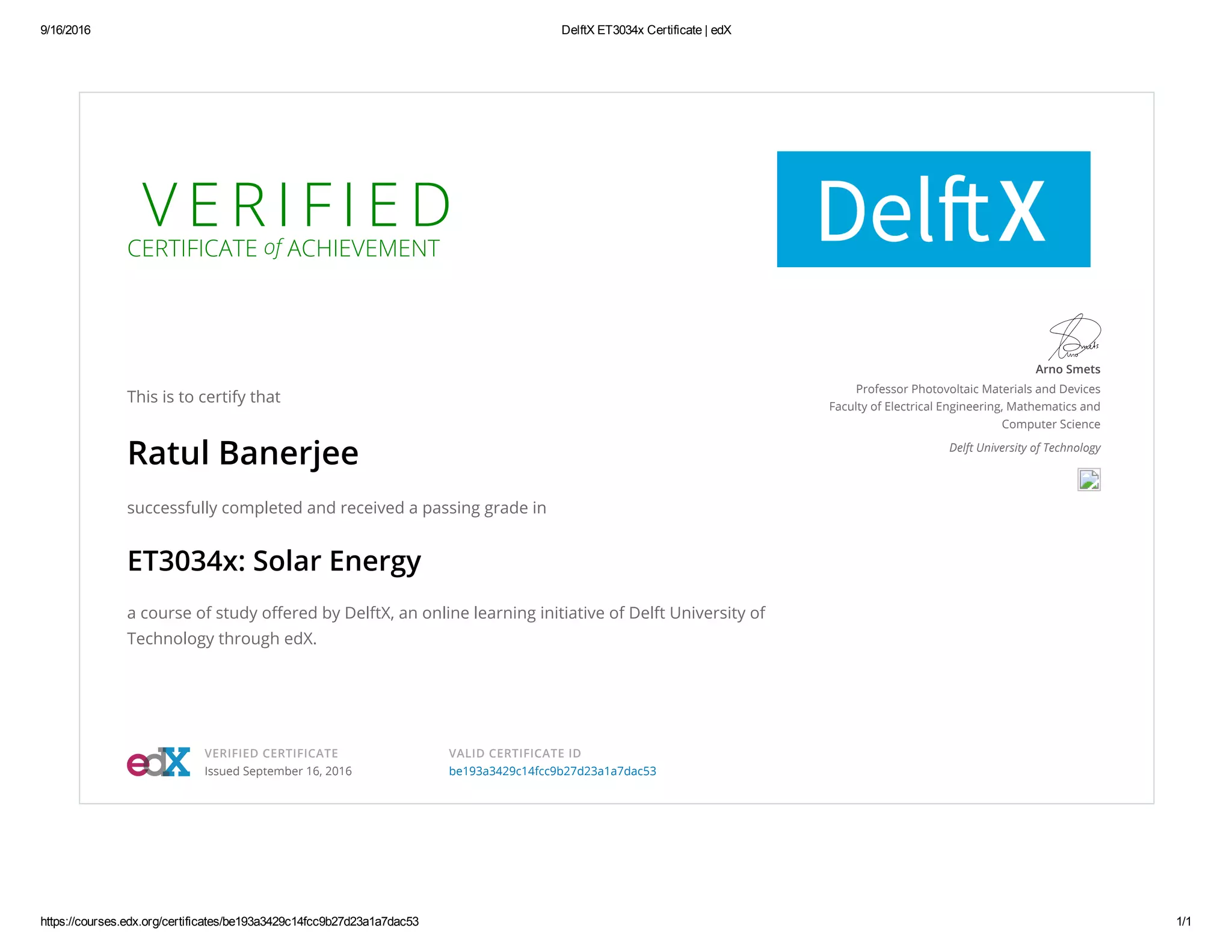 DelftX ET3034x Certificate _ edX | PPT
