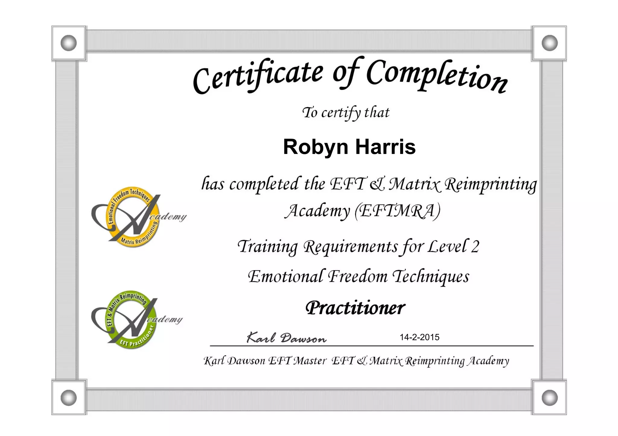EFT certificate | PDF