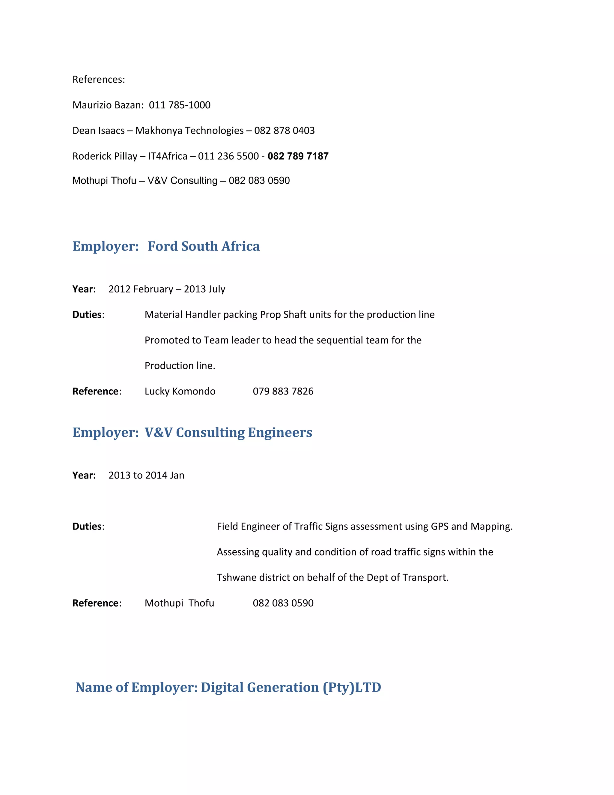 Arthur Makhaye CV (Autosaved) | DOC