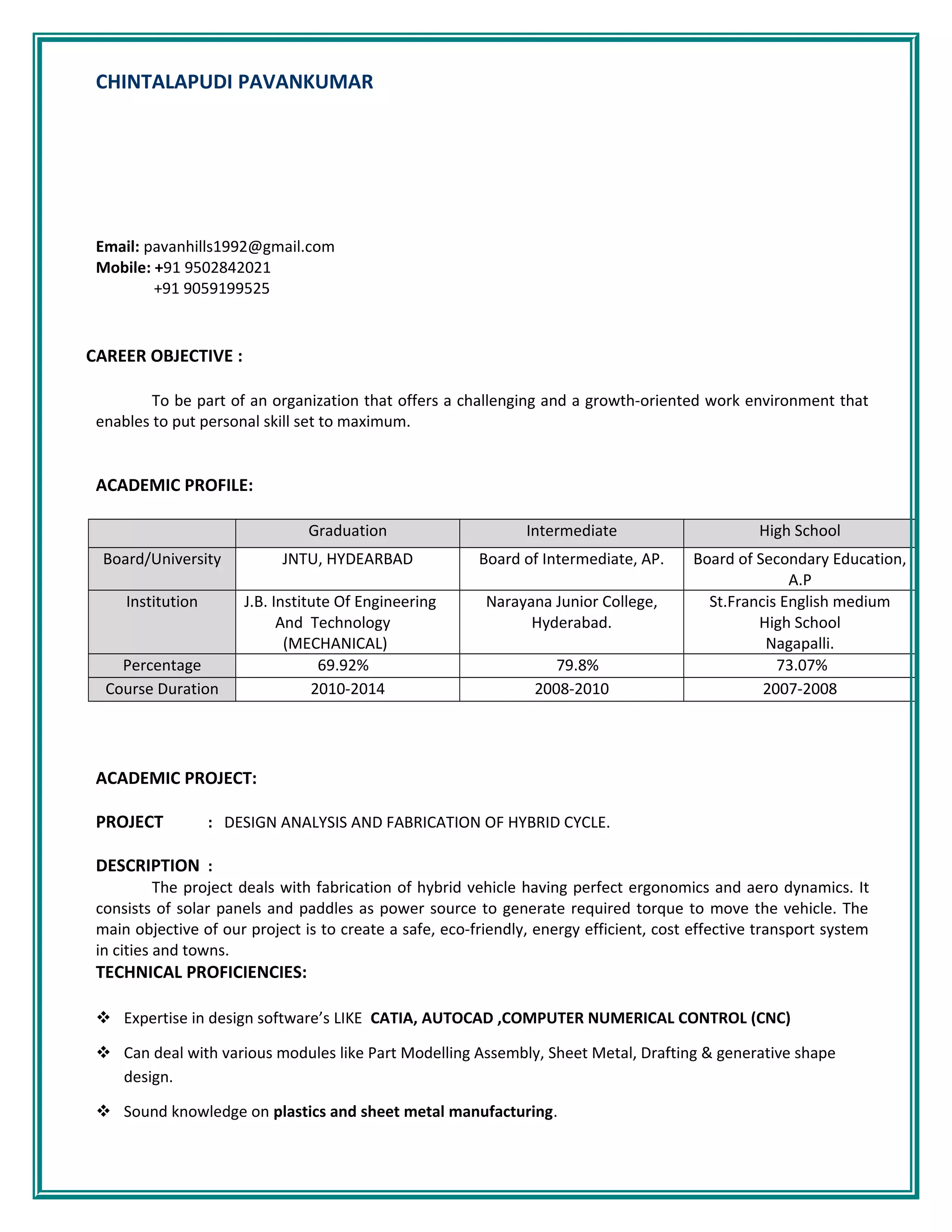 pavan updated resume | PDF