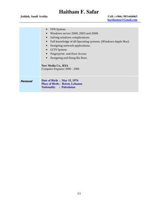 Haitham's CV 2016 | PDF