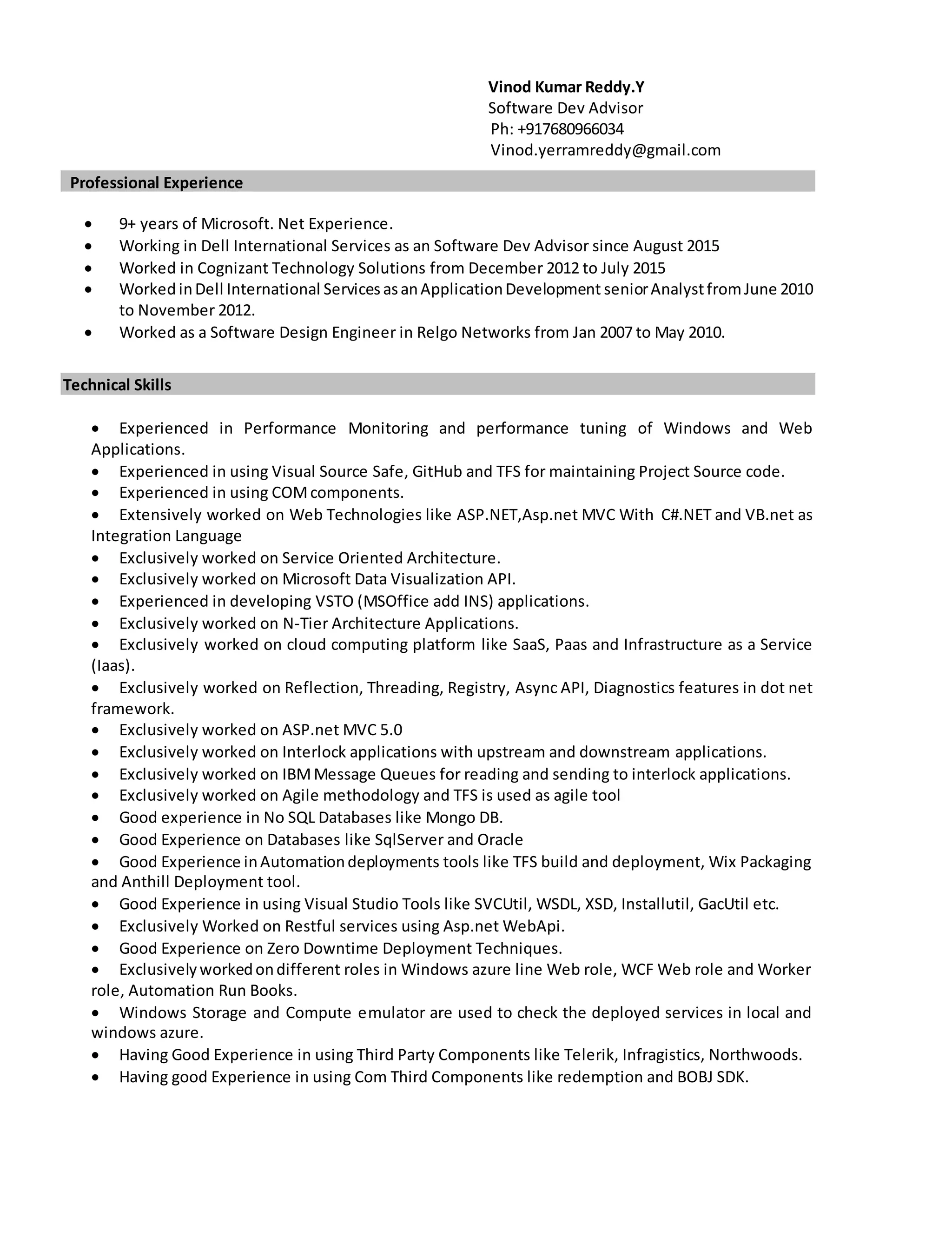 Resume_A_Vinod | DOCX