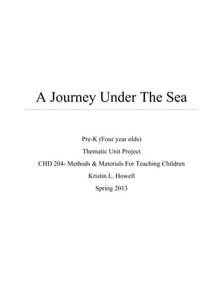 CHD 204 Thematic Unit Project | PDF