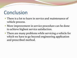 Service and Maintenance of Vehicle | PPTX