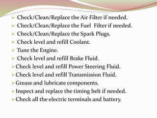 Service and Maintenance of Vehicle | PPTX