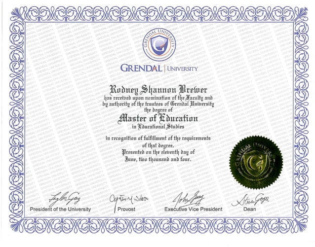Rodney Brewer Master Degree Education2004 | PPT