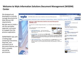 WyleSharePointSites | PPT