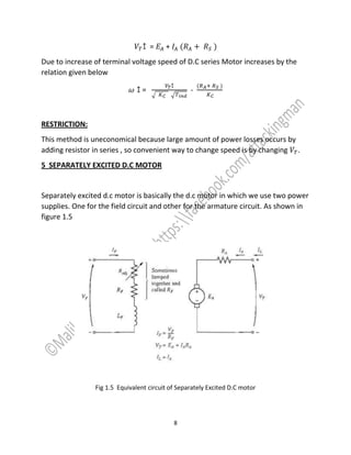 Document on Speed Control Of D.C Motors | PDF
