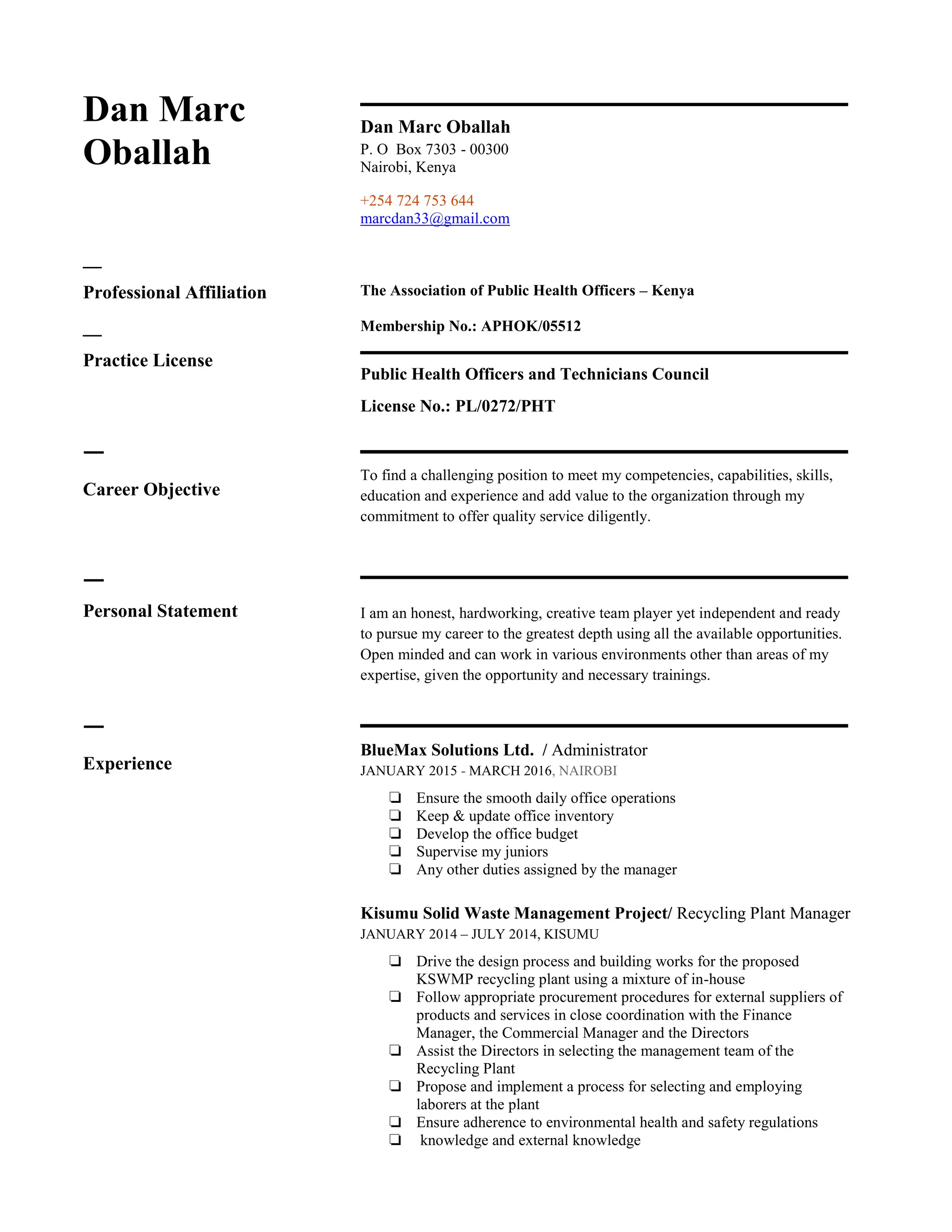 Dan Marc CV pdf | PDF