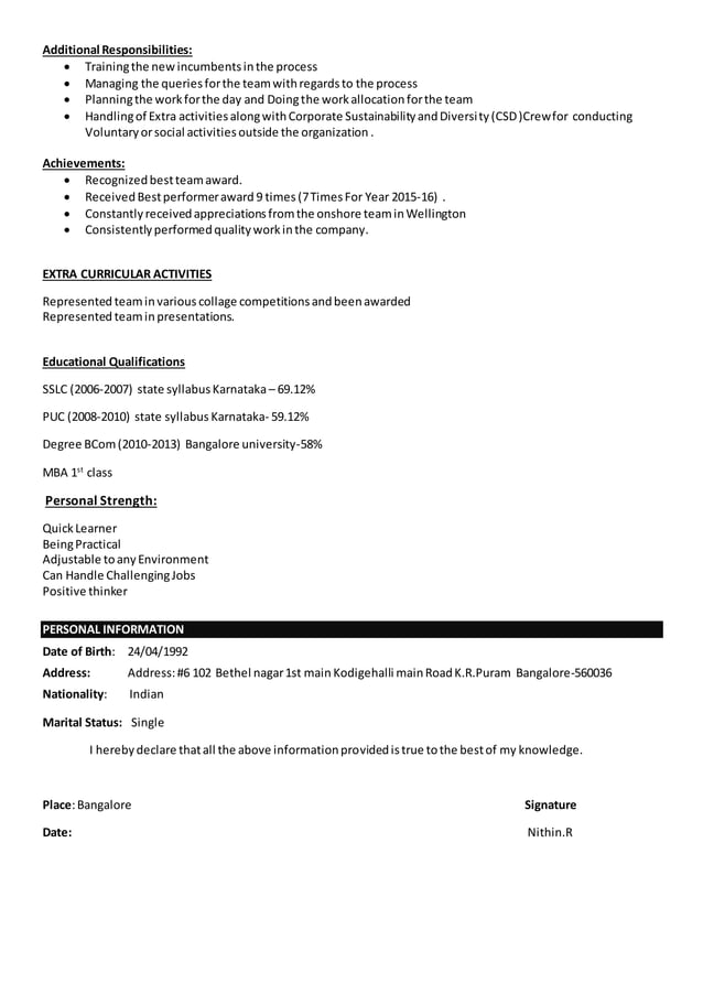Nithin CV 2016 Updated | PDF