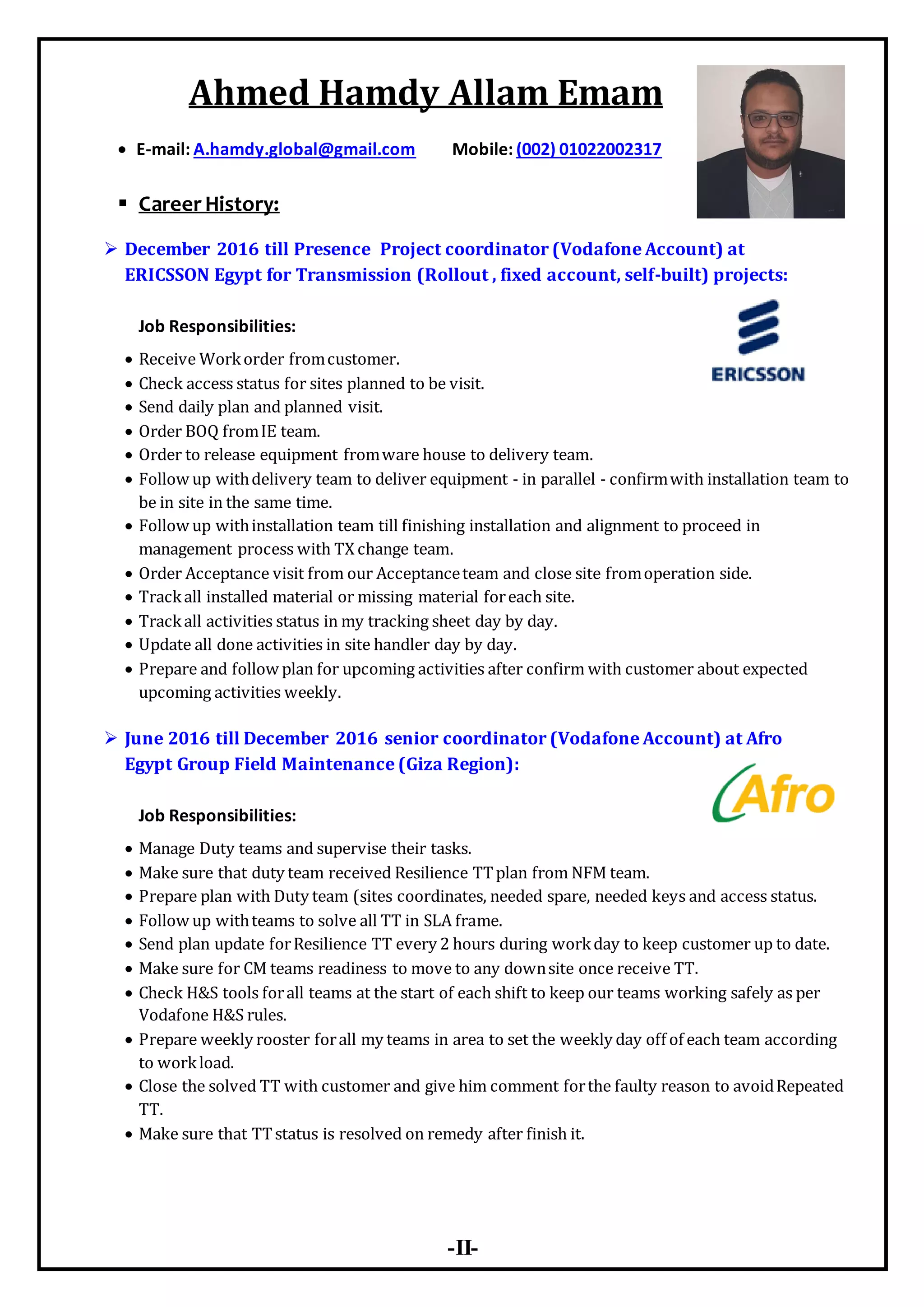 Ahmed hamdy CV | PDF