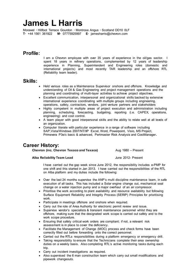 James L Harris CV | DOCX