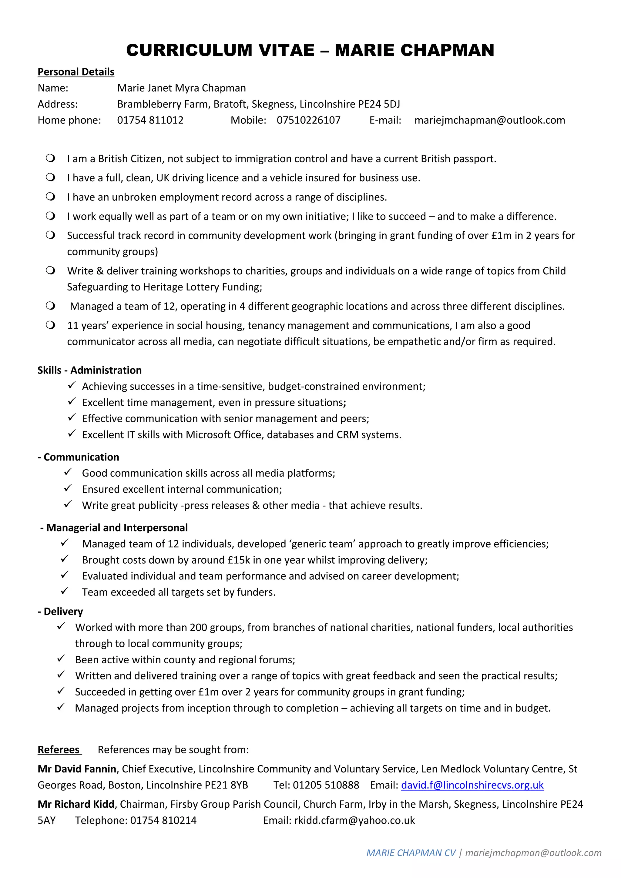 MC CV August 2016 | PDF