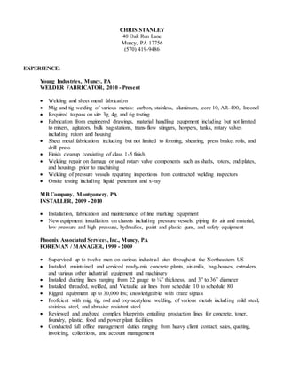CHRIS STANLEY Resume | DOCX