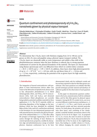 Quantum confinement- In2Se3 | PDF
