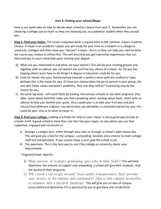 college guide | DOCX | College Planning | College Education