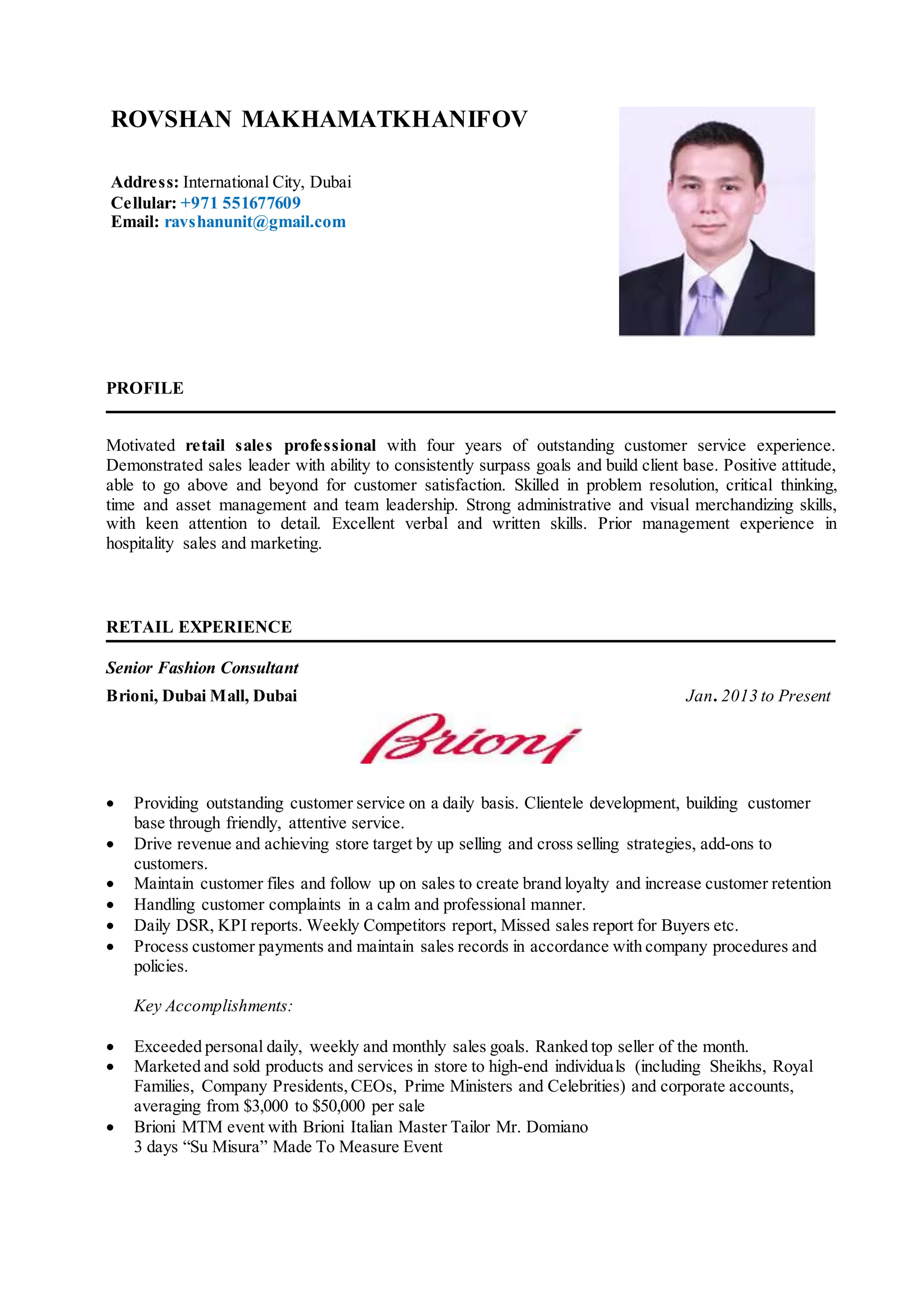 RESUME (1) (1) | DOCX | Sales | Business