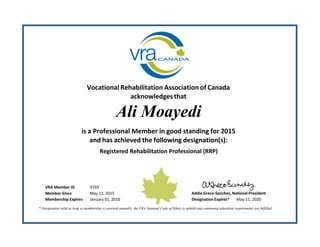 Certificate - Ali Mayedi - VRA | PDF