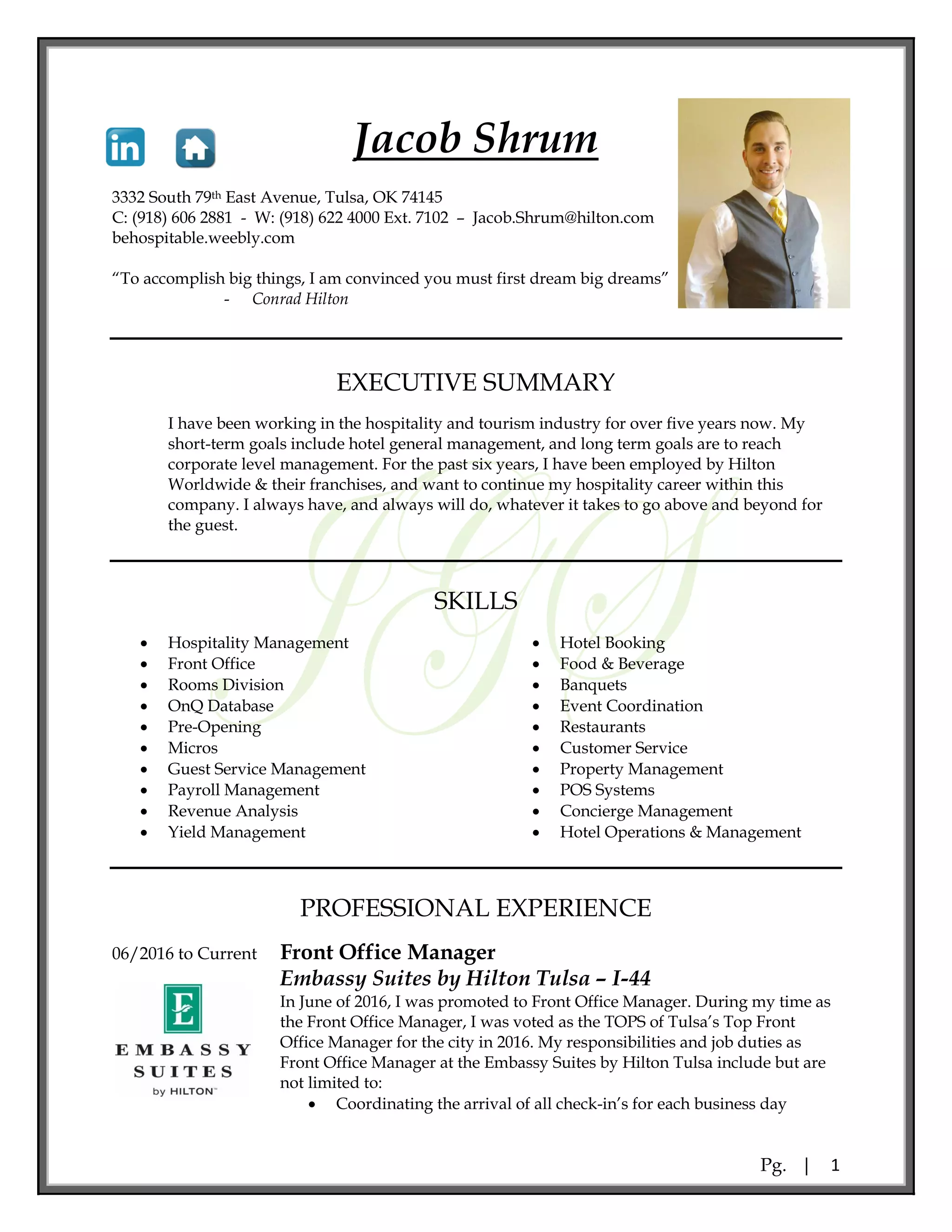 Jacob Shrum Resume | PDF