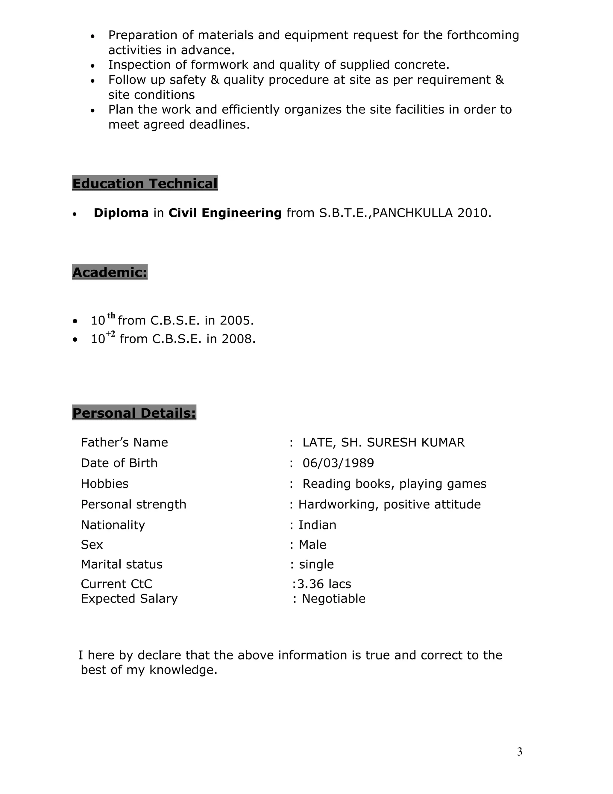 MANOJ -THE RESUME | DOC