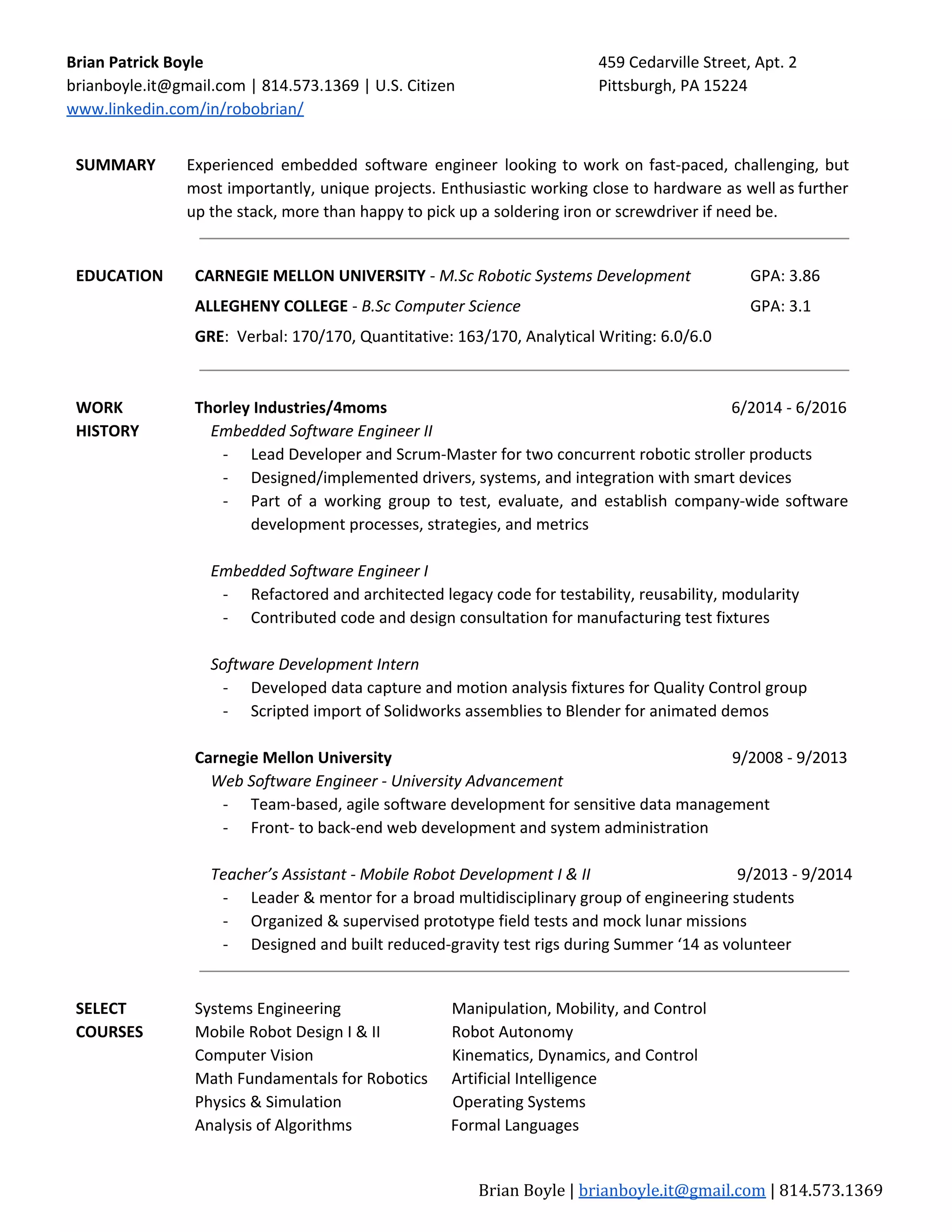 Brian Boyle - Resume | PDF