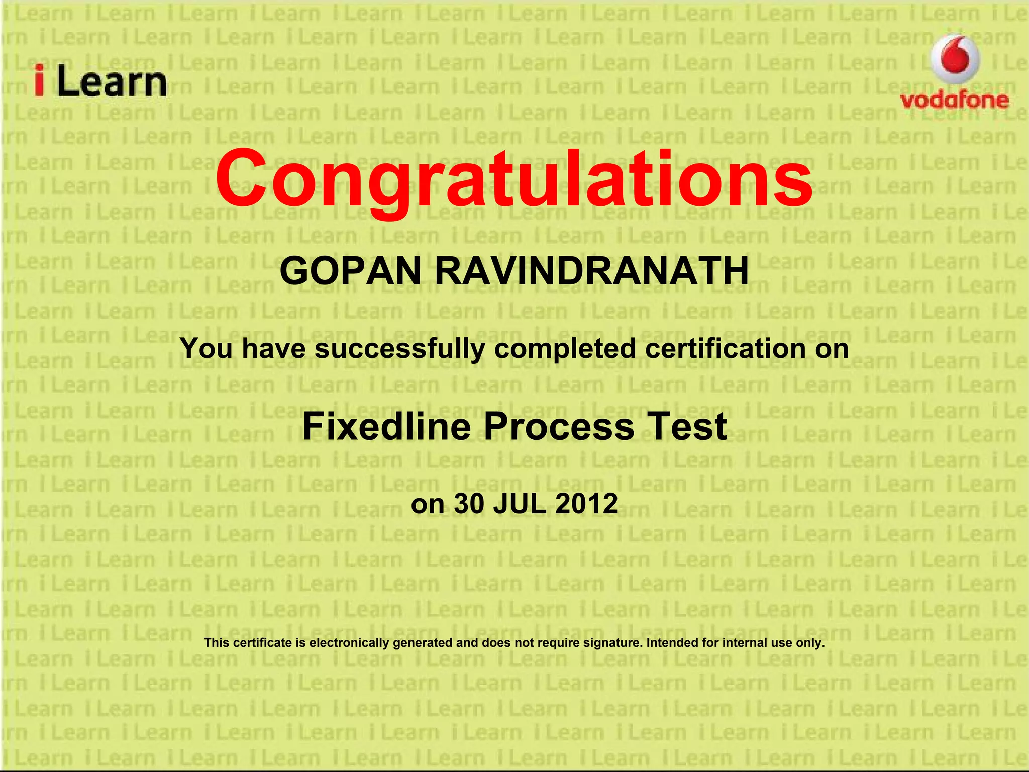 Fixed Line Process Certification | PPT