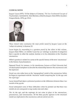Jacques Lacan on the Subject of Certainty | DOCX