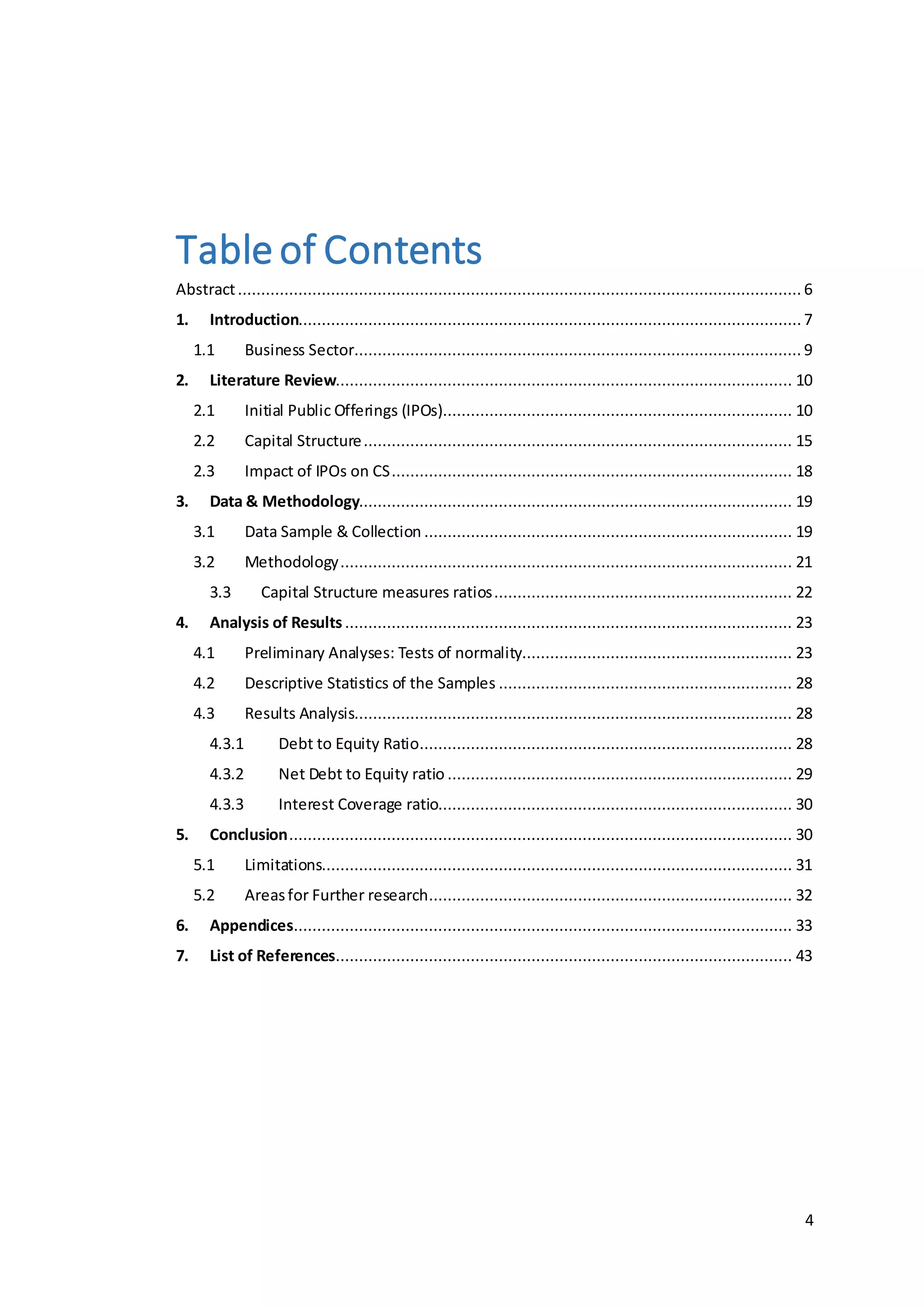 Do Initial Public Offerings impact Capital Structure [cm716] | PDF