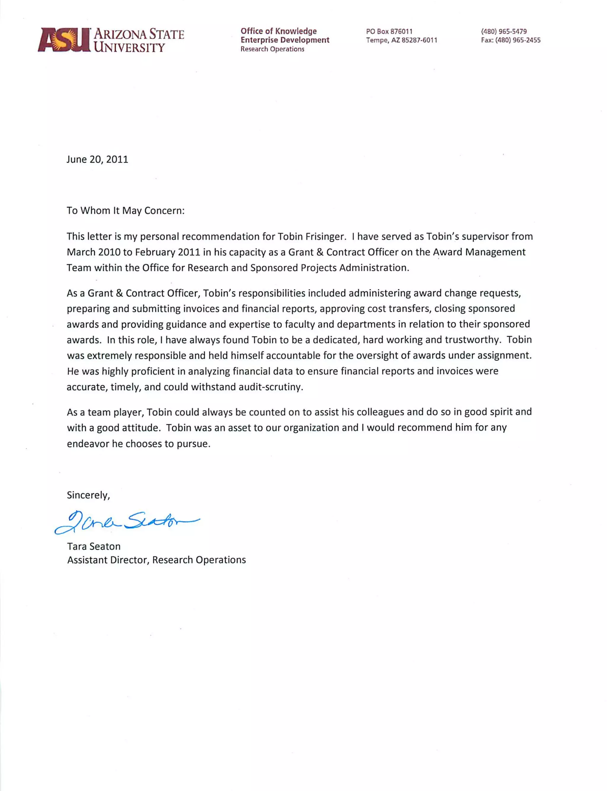 LOR Frisinger ASU | PDF