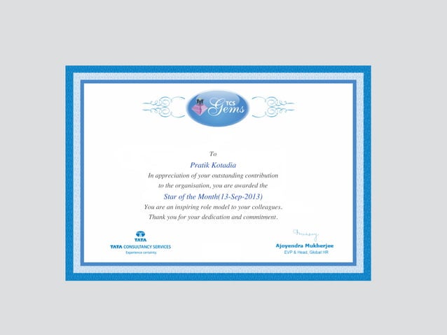 Awards and Appreciation as software engineer | PDF